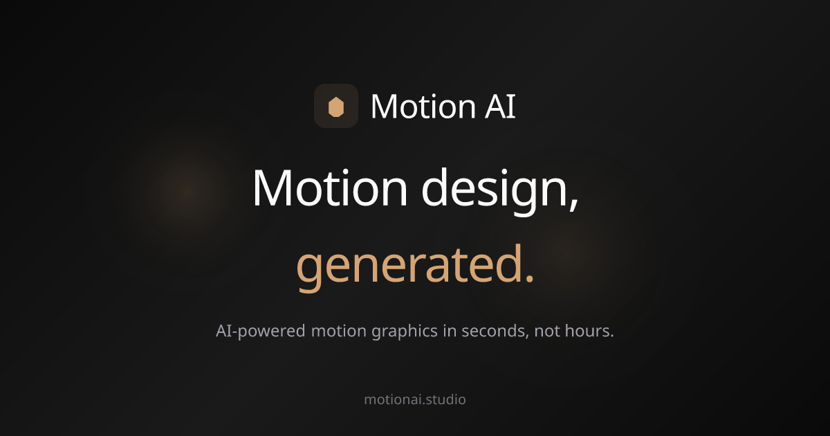 AI Motion Graphics Generator & Studio — MotionAI